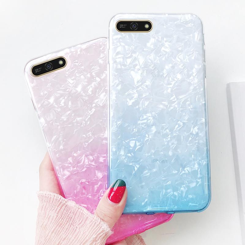Buy Glitter Soft Silicone Gradient Color Cover For iPhone X 10 8 7 6S ...