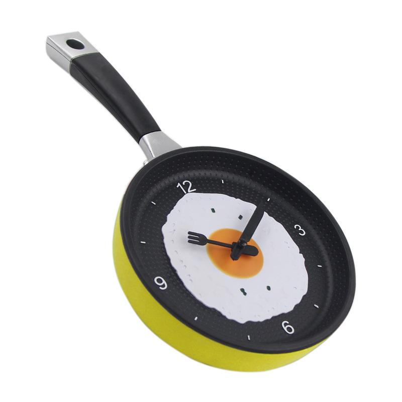 Fried Egg Pan Shape Creative Living Room Decorative Wall Clock (Yellow ...