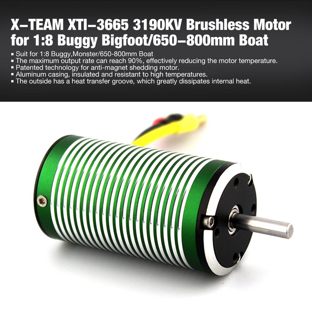 Buy X-TEAM XTI-3665 3190KV Brushless Motor for 1:8 Buggy Bigfoot/650 ...