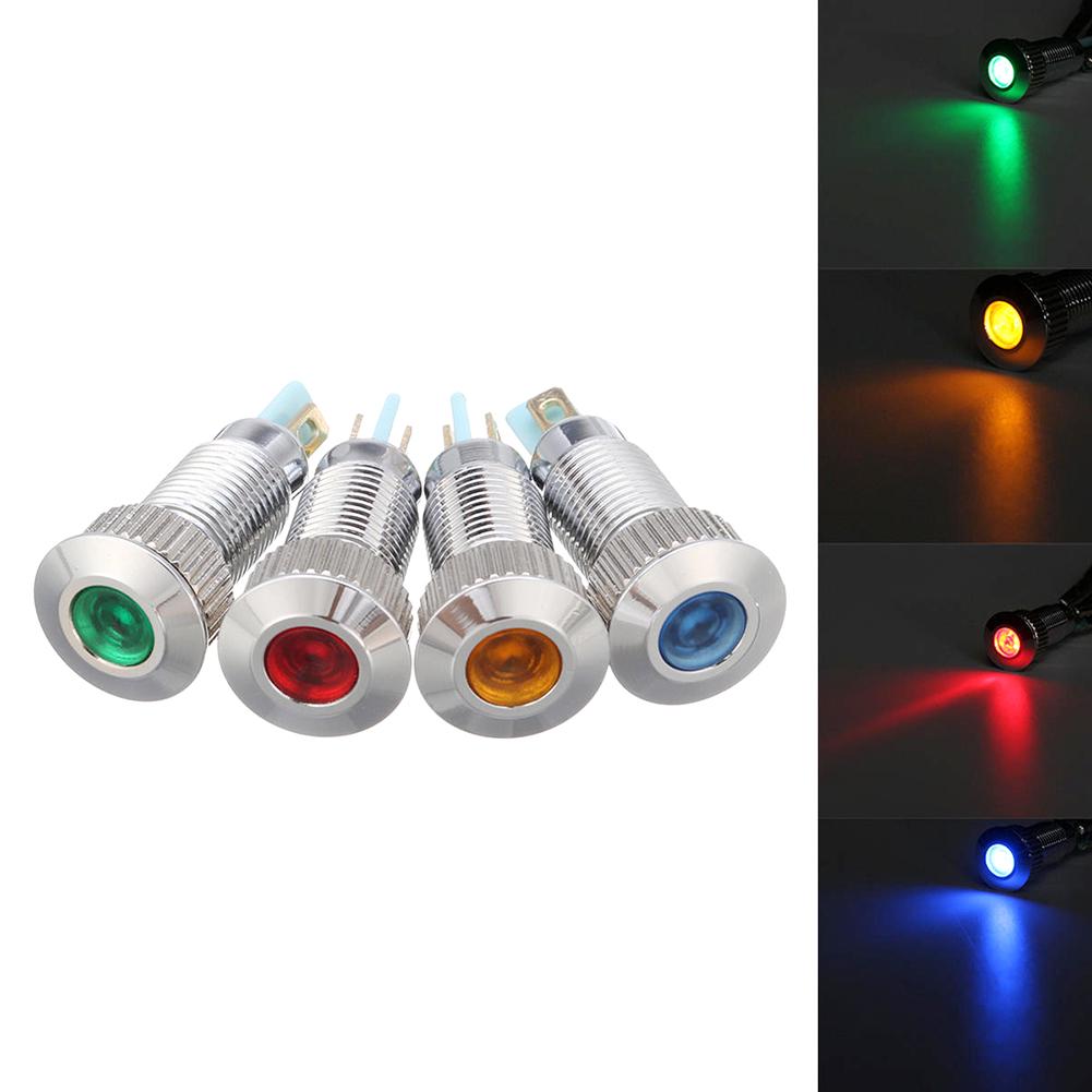 (Car) 12V Metal Indicator Light LED 8mm Waterproof Signal Lamp Dash ...