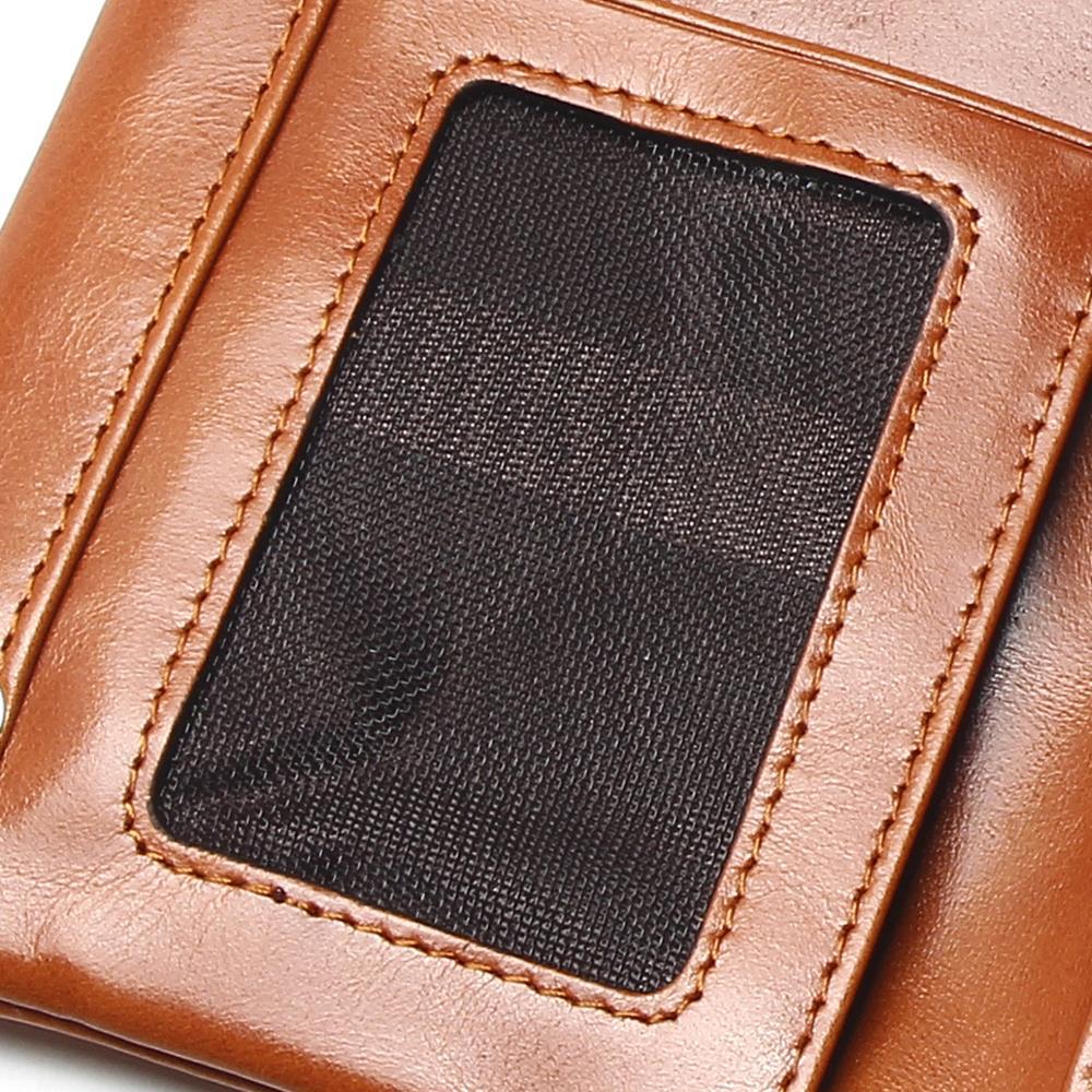 Buy TAUREN Oil Wax Genuine Leather Men Wallet Long Designer Male Clutch ...