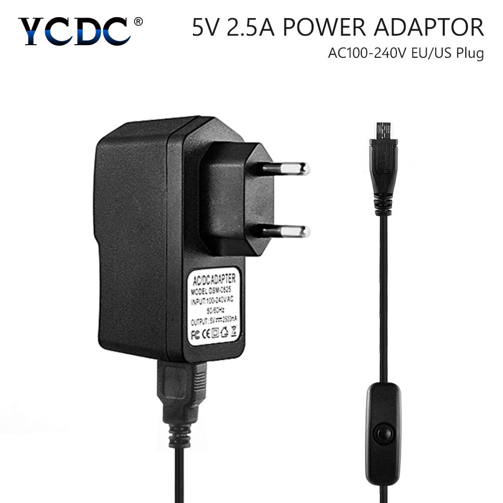 DC 5V 2.5A Power Supply Adapter Charger 1.2m Cable EU US Plug For ...
