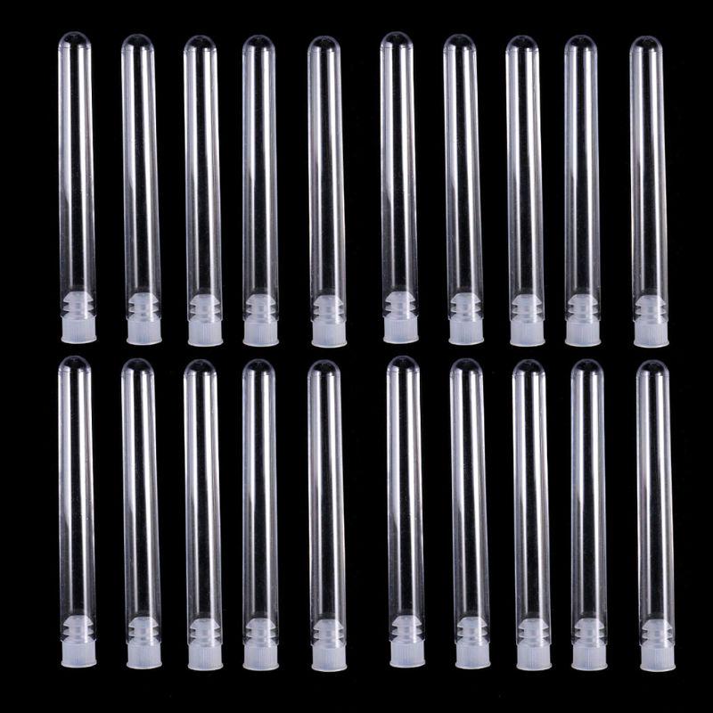 Buy 50 Pieces Clear Plastic Test Tubes 12 by 100 mm with Push Caps at ...
