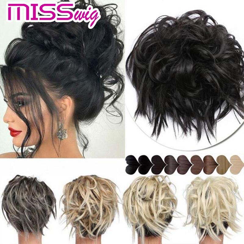 Buy Messy Hair Bun Scrunchie For Women hairpiece Extensions Synthetic ...