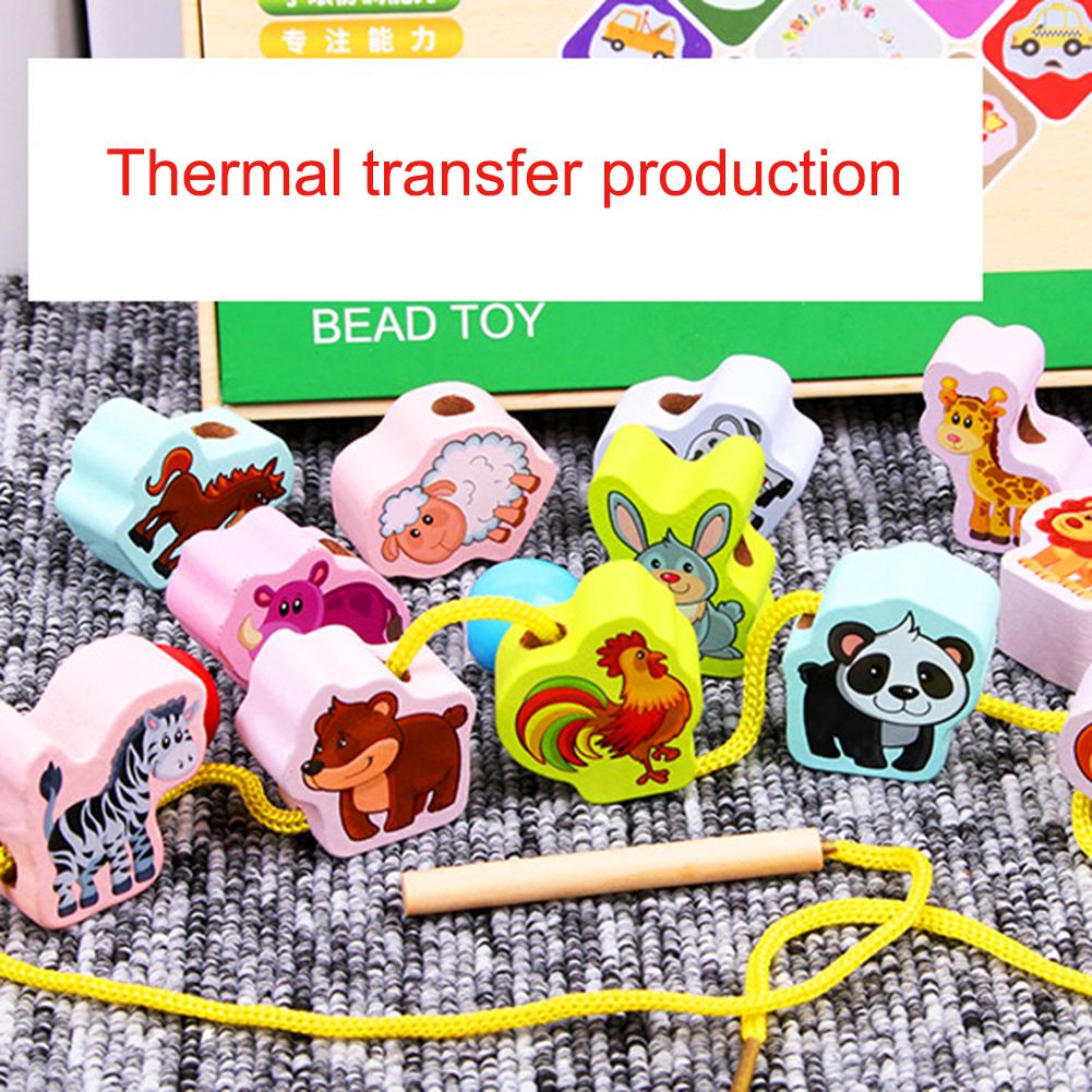 Buy Children Wooden Early Education Handwork Threading Beaded Baby Toy ...