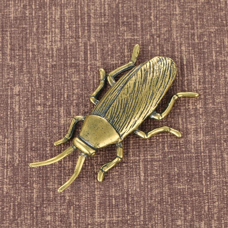 Buy Vintage Pure Copper Funny Insect Cockroach Figurines Miniatures ...
