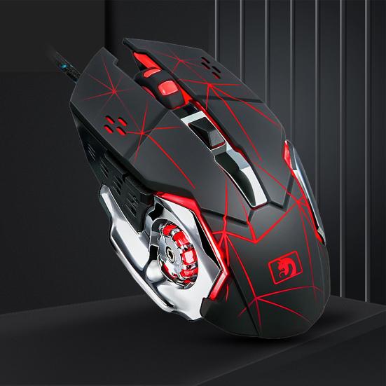 Stylish Luminous DPI Adjustable 6 Buttons Gaming Mouse Optical USB ...