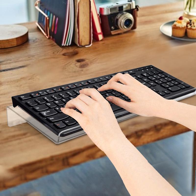 Buy Acrylic Tilted Computer Keyboard Holder Clear Stand for Easy ...