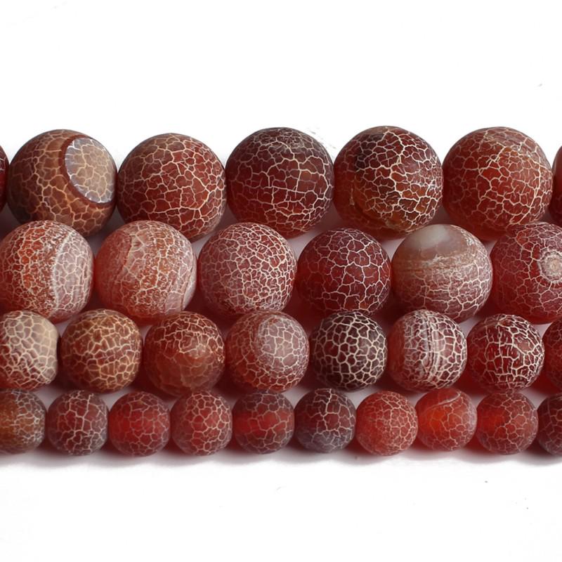 Buy Natural Stone Red Frost Spider Web Agates Onyx Round Beads for ...