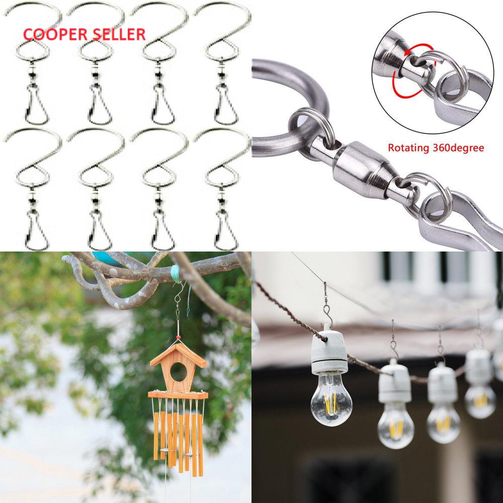 10PCS Stainless Steel Swivel Hooks Aeolian Bell Clips for Hanging Wind ...
