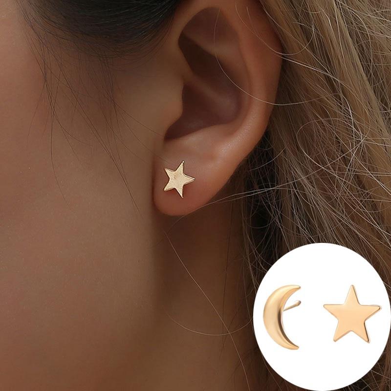 Buy Romantic Small Star Moon Beautiful Earrings Women Party Jewelry ...