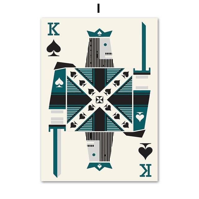 Poker Cards Jack King Queen Of Hearts JQK Wall Art Canvas Painting ...