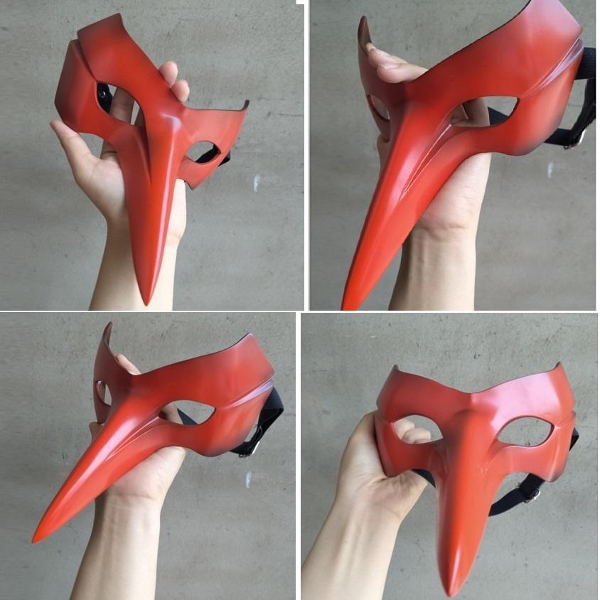 Buy Goro Akechi Mask Persona 5 Crow Persona5 Costume Accessory Long Red ...