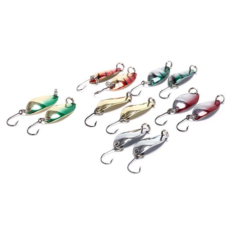 Buy 2Pcs 3G Artificial Spoon Lures Hard Bait Spinner Bait Fishing Spoon ...