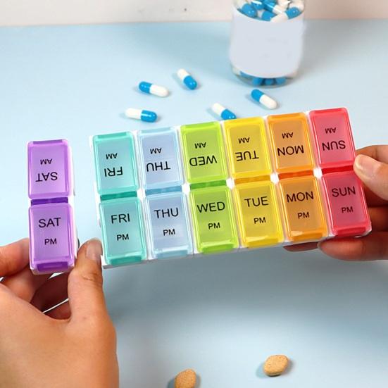 Modern Divisible Storage Detachable 7 Day 14 Compartment Tablet ...