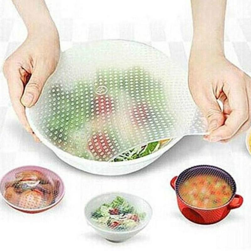 Buy Silicone Food Wrap Clear Reusable Seal Cover Stretch Fresh Keeping ...