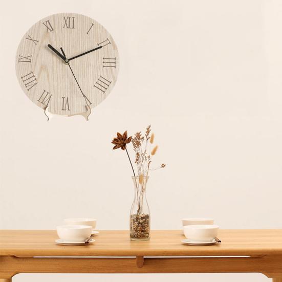 Buy Retro Numbers Round Desktop Clock Wooden Analog Room Living Home ...