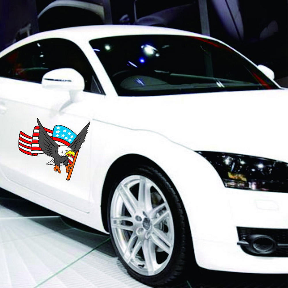 Buy 1 Set/2Pcs Car Decal Flying Hawk Auto Truck Hood Side Eagle USA ...