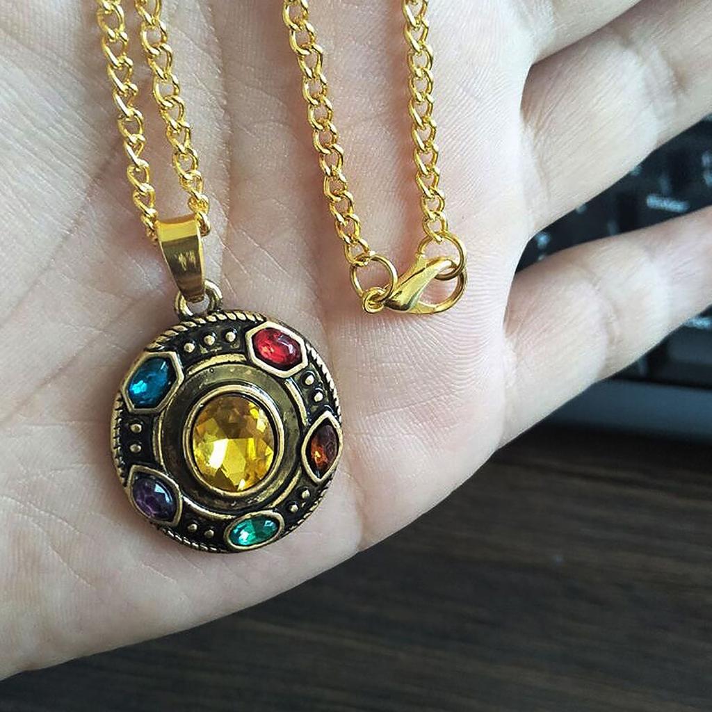 Buy Infinity Gauntlet Power Necklace War Stone Crystals Necklaces ...