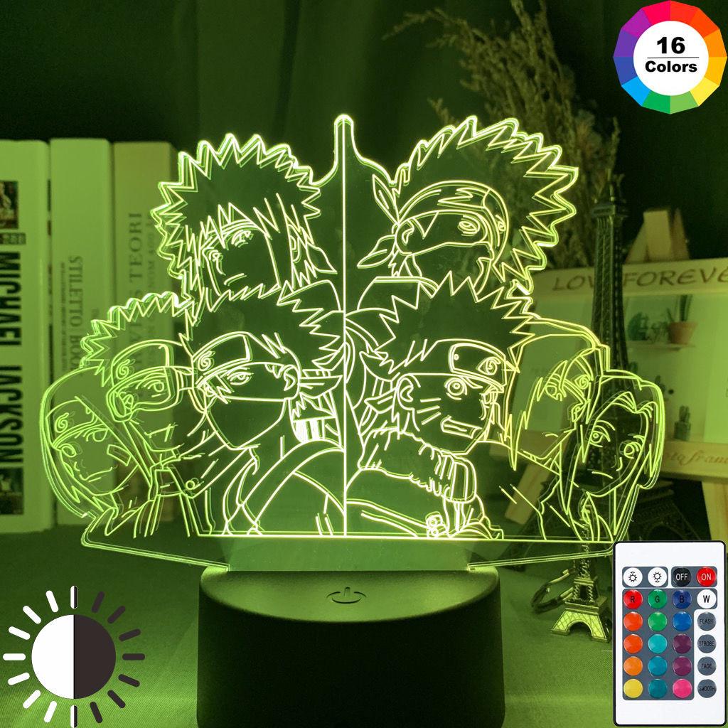 Buy LED Night Light Japanese Anime Naruto Team 7 Obito Uchiha Kakashi ...