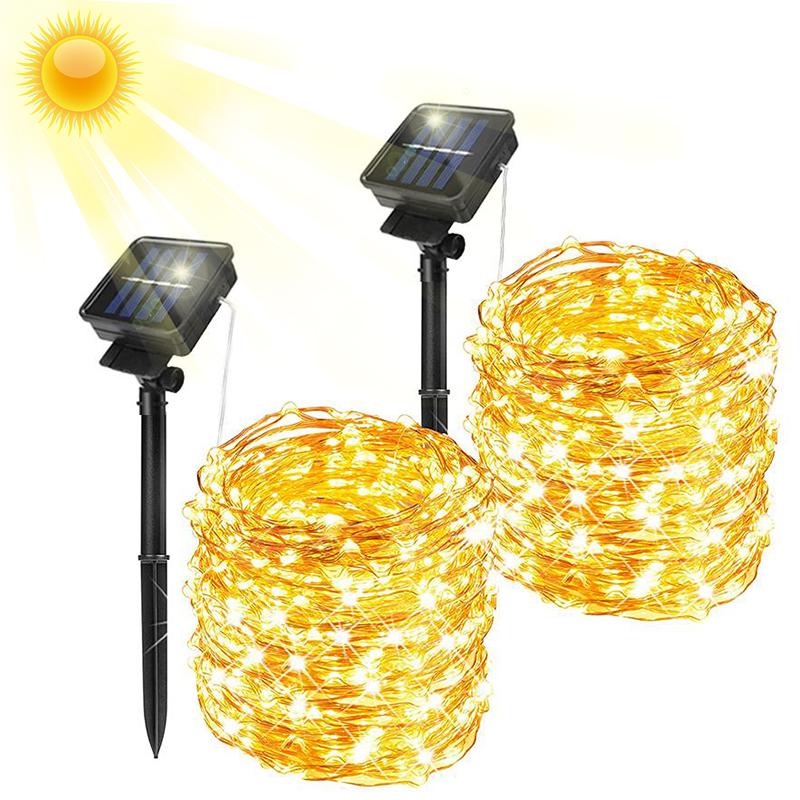 Buy 5M 10M 20M Rechargeable Solar String light Outdoor LED Solar lamp ...