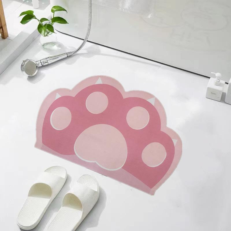 Buy Cute Animal Claw Rug Diatom Mud Absorbent Floor Mat Toilet Quick ...