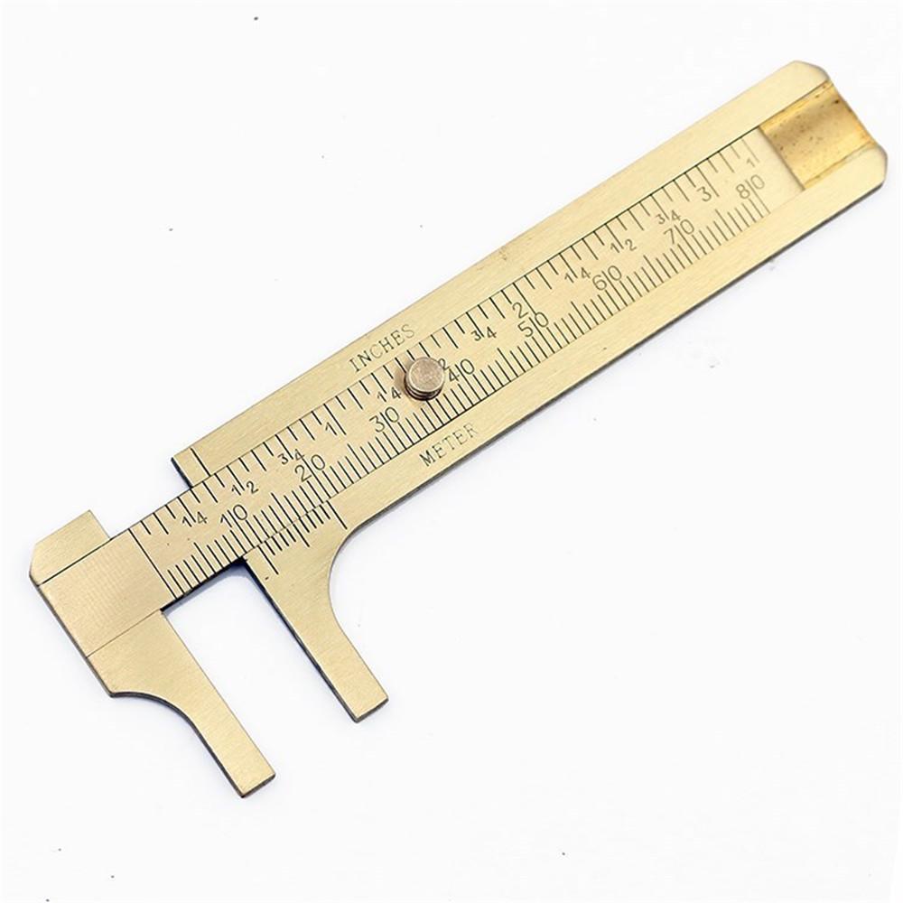 Buy Metal Gauge Double Scales Stationery Meauring Tool Ruler Sliding ...