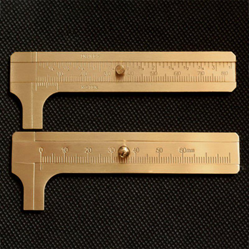 Buy Retro Portable Sliding Single/Double Scale Vernier Copper Caliper ...
