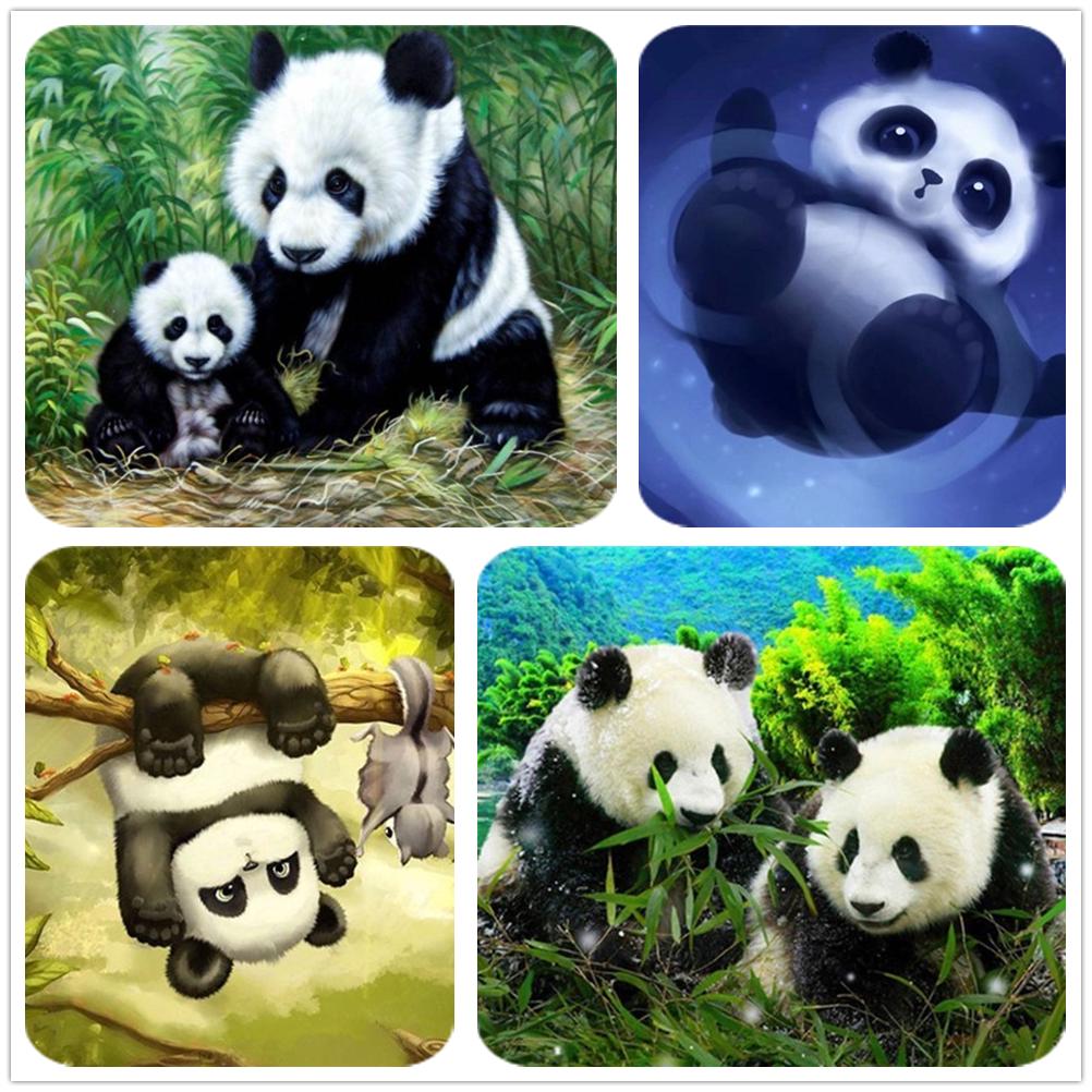 ZOOYA DIY 5D Full Round Rhinestone Panda Diamond Embroidery Painting ...