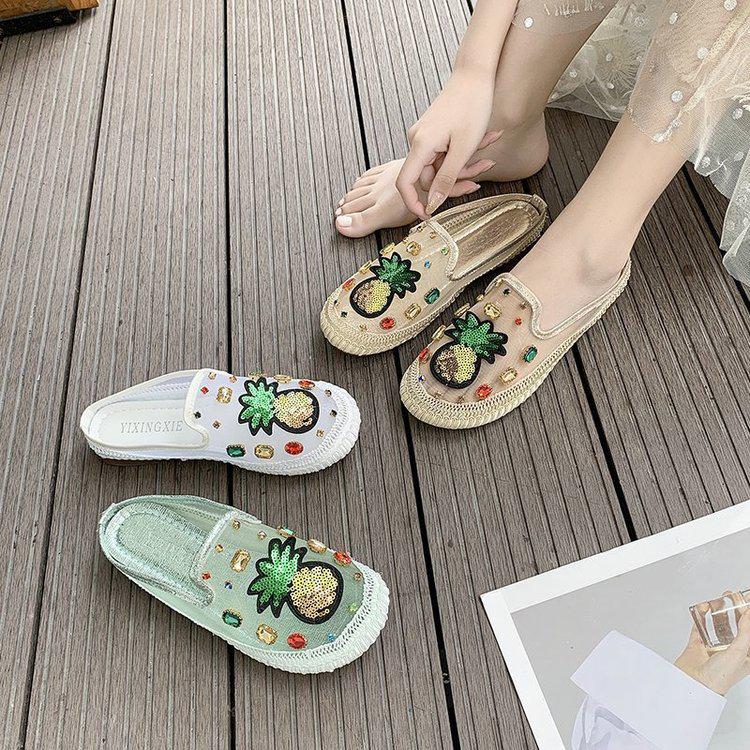 Buy Women's Summer Casual Sequin Sandals Without Heels and Semi ...