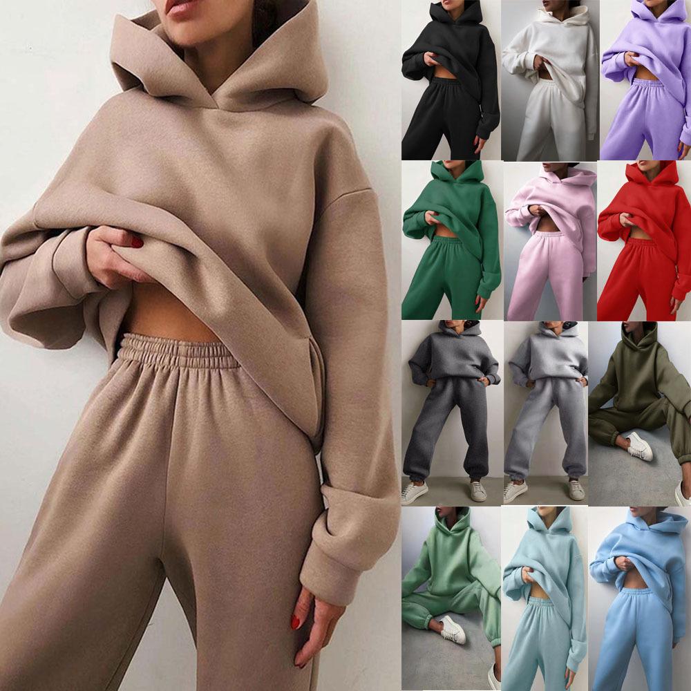 Cheap Oversized Tracksuit Women Hooded Sweatshirts Autumn Winter Fleece ...