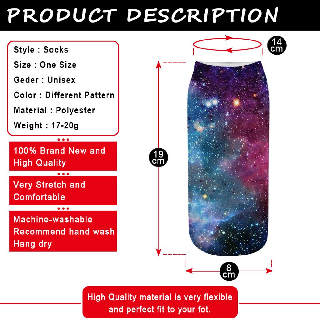 Buy Starry Sky 3D Printed Short Ankle Socks at affordable prices — free ...