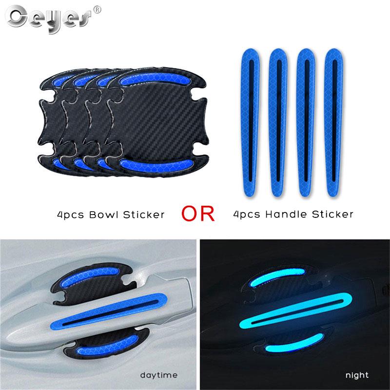 Ceyes Car Door Handle Car Bowl Stickers Warning Tape Car Reflective ...