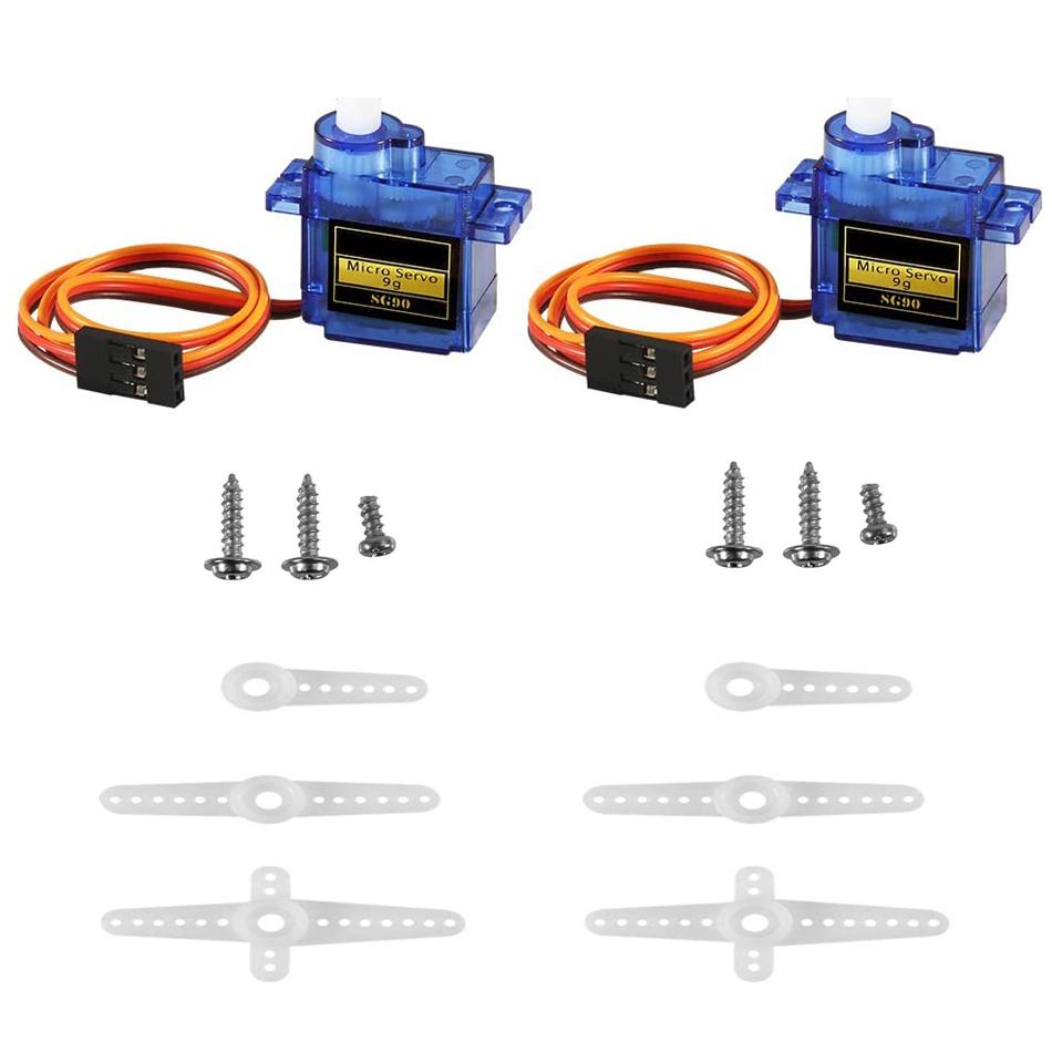 Cumpără 2pcs SG90 9G Micro Servo Motor Kit For RC Car Toy Airplane Fixed Wing Helicopter ...