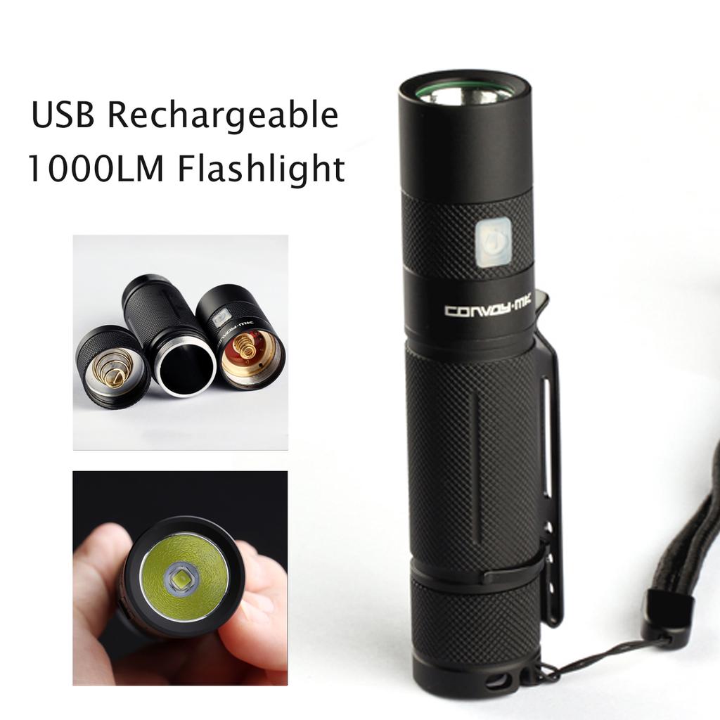 Buy 5-Modes Memory Function USB Rechargeable LED Flashlight Super ...