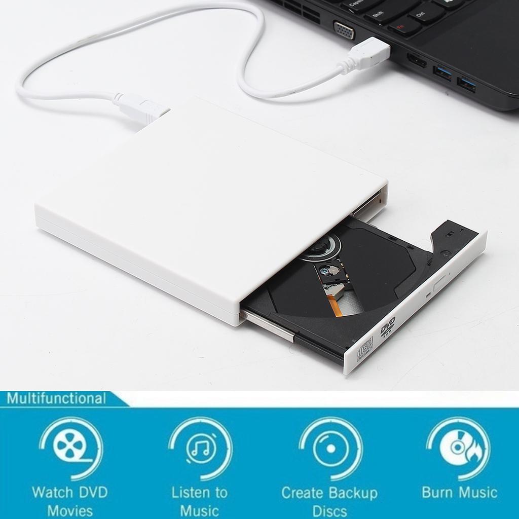USB 2.0 External DVD ROM Combo CD DVD-ROM CD-RW Player Burner Slim ...