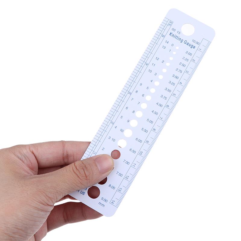 Buy 2-10Mm Sew Ruler Tools Knitting Needle Gauge Inch Cm Ruler Measure ...