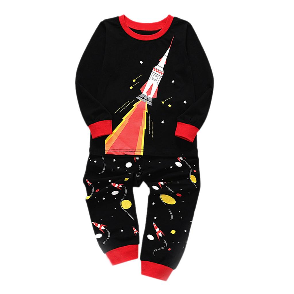 Buy Kids Toddler Baby Boys Girls Rocket Pajamas Sleepwear Tops Pants ...