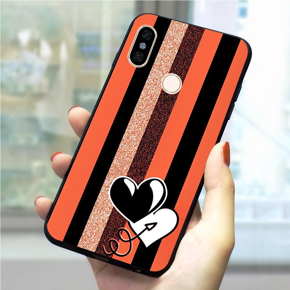Buy Pink Stripes With Heart Lips Phone Cover For Xiaomi Mi CC9E Mix 2S ...
