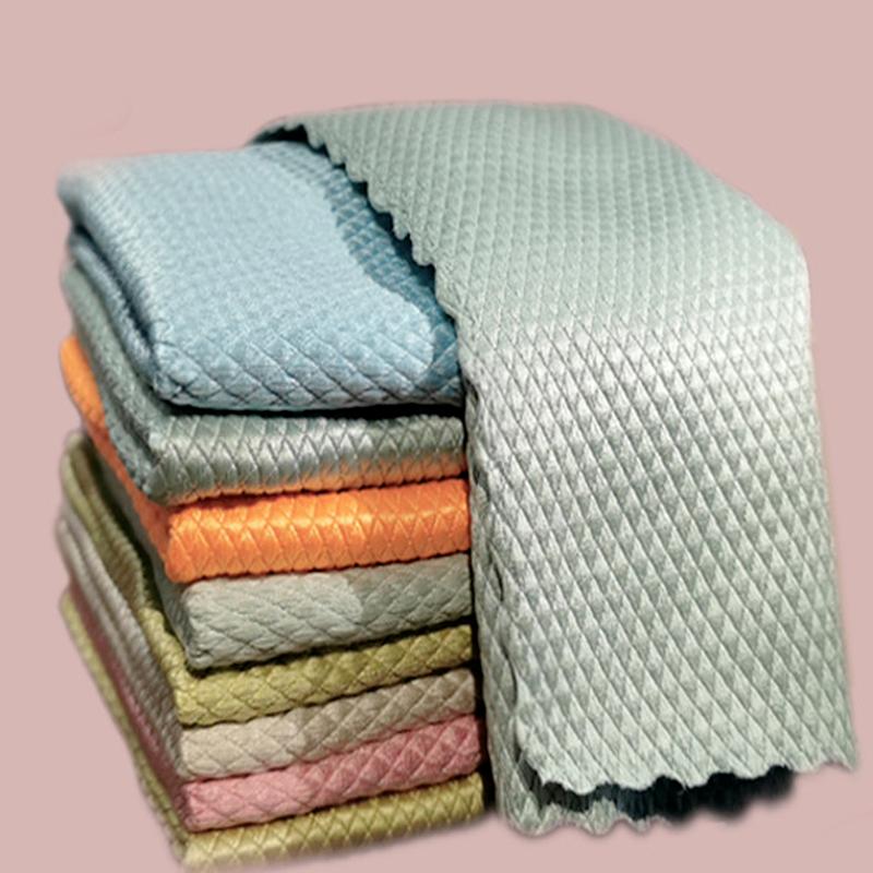 Buy Ultra-fine Fiber Fish Scale Rag 25 X 25 Wipe Glass Rag Dishwashing ...