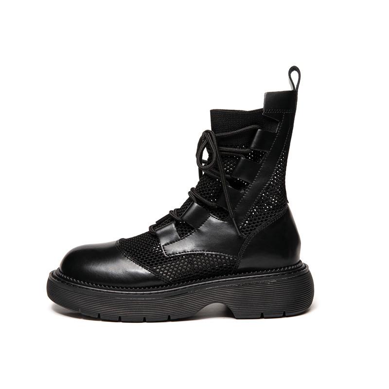 Купить Женские летние черные мотоциклетные ботинки с сетчатым пирсингом ...