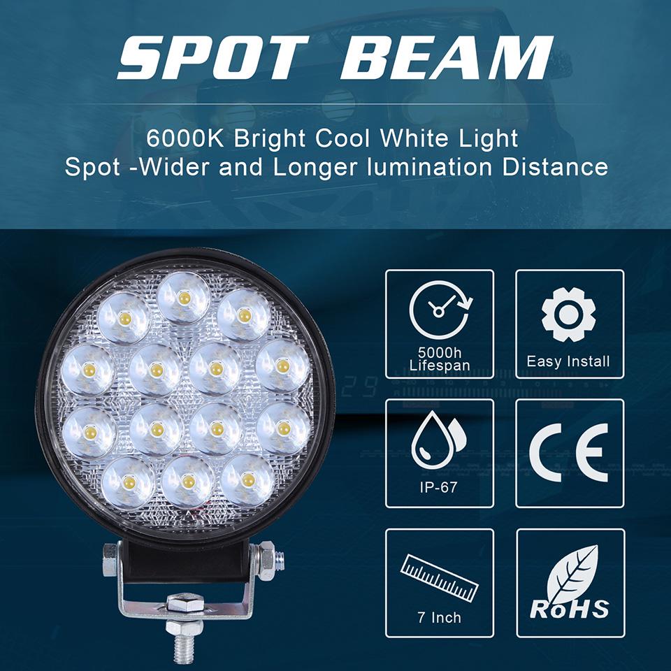 Buy Led Work Light Bar 4 Inch 140W 14000LM Off Road Car Headlight 4x4 ...