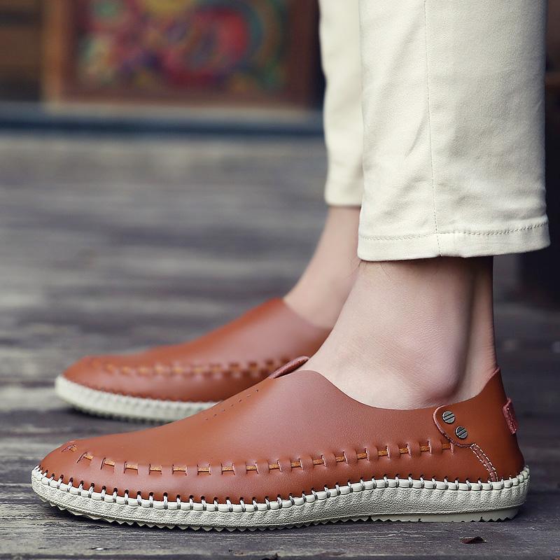 Buy Men's Casual Shoes Fashion Leisure Shoes Rubber Soles Leather Shoes ...
