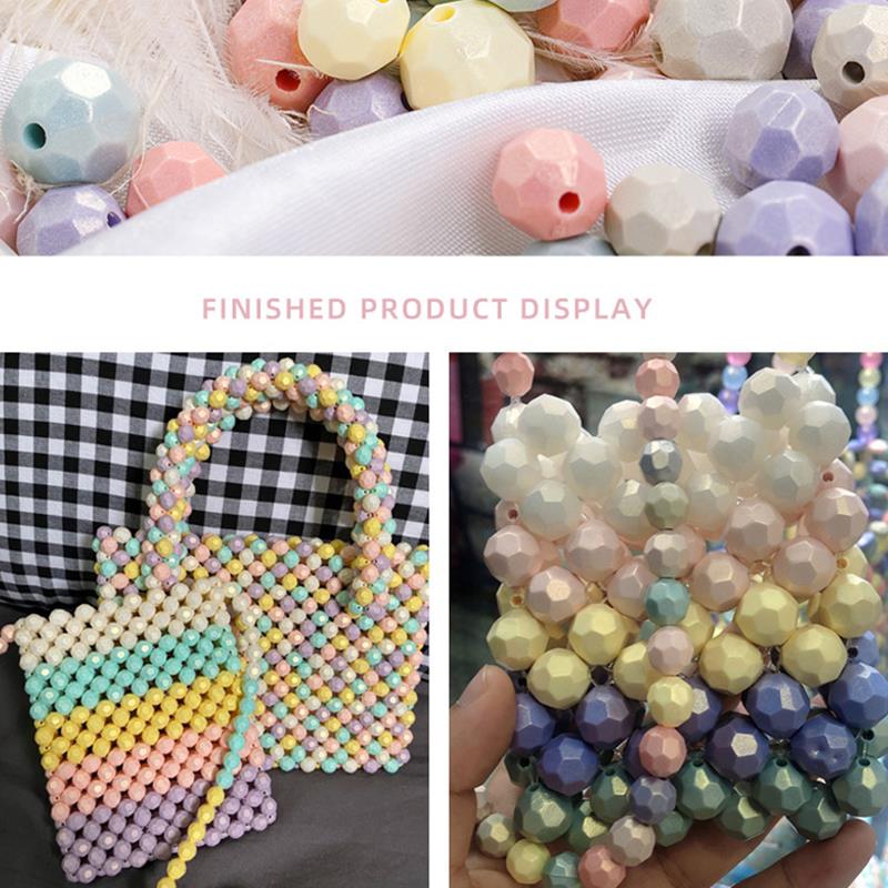 Cheap Beads DIY Pearlescent Acrylic macaroon color Polyhedron High ...