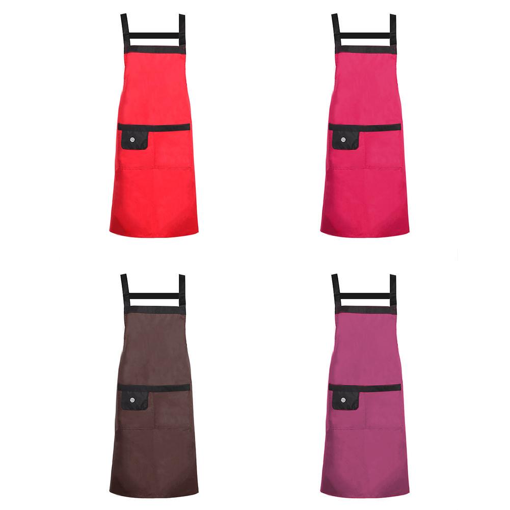 Buy Waterproof Shoulder Strap Apron with Double Pockets Sleeveless ...