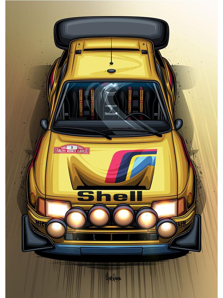 Cheap Racing Car Poster Group B Rally Legends Peugeot 205 T16 Canvas ...