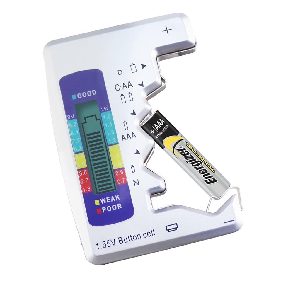 Buy Battery Tester LCD Display AA/AAA/9V/1.5V Button Cell Battery ...