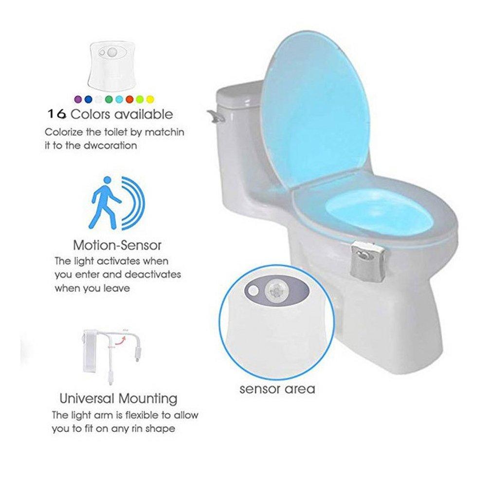 Buy DDUY Night Light Smart PIR Motion Sensor Toilet 8 Colors Waterproof ...