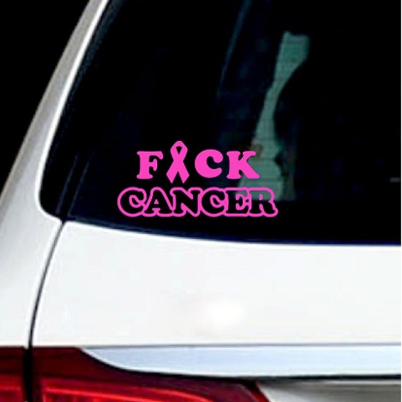 Buy FU*K CANCER Sticker Breast Cancer Car Window Laptop Decal D at ...