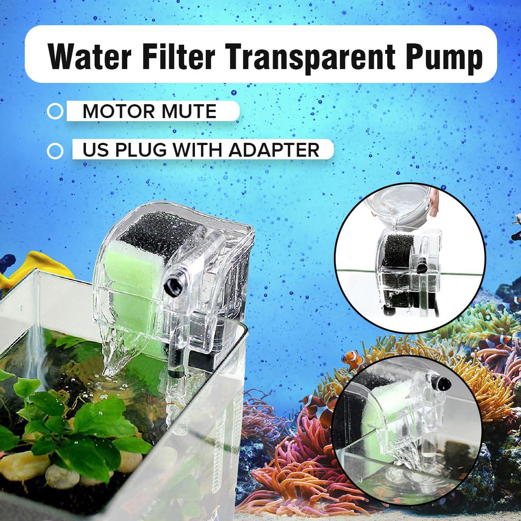 Buy 300L/ H Mute Mini Hanging Water Filter Waterfall Filter Adjustable ...
